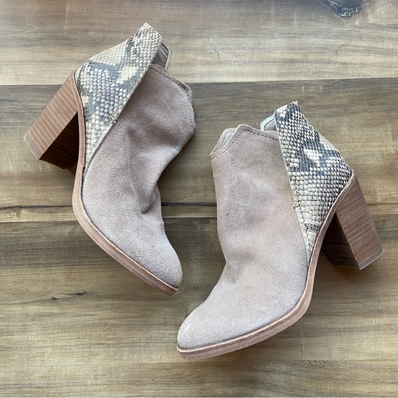 Dolce Vita | Shoes | Dolce Vita Snake Print Taupe Heeled Booties | Poshmark